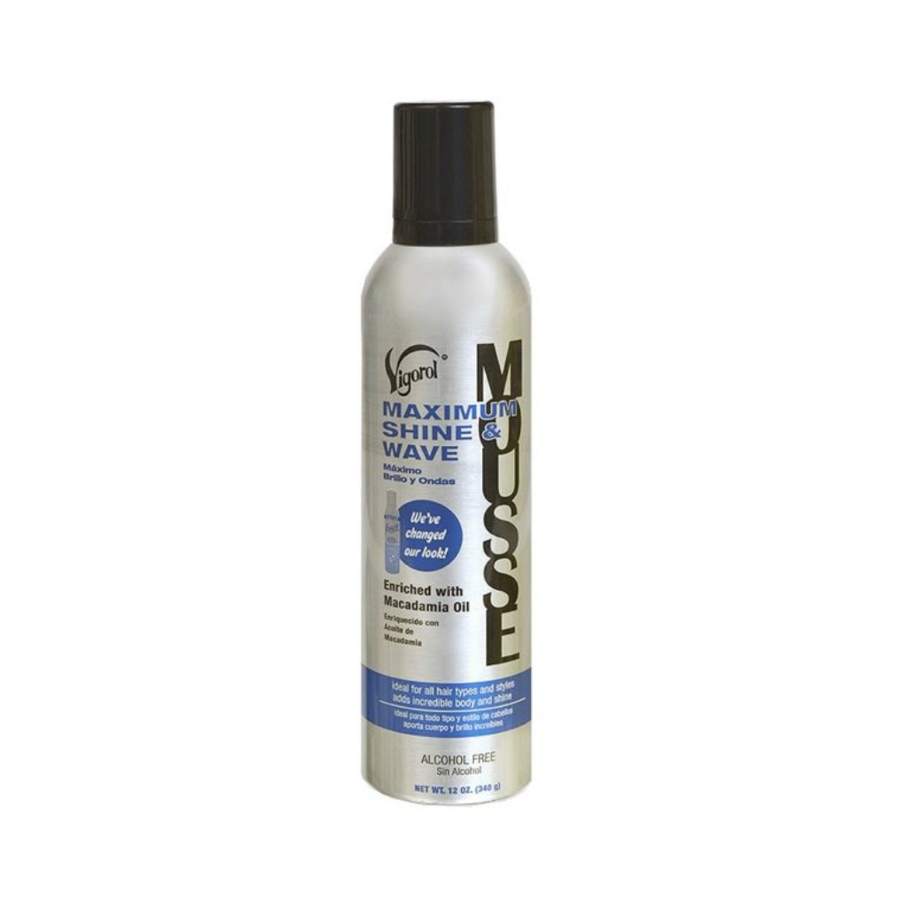 Vigorol Maximum Shine & Wave Foaming Mousse 12oz | BRAID BEAUTY