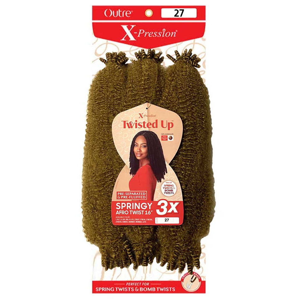 Outre Crochet Braids X-Pression Twisted Up 3X Springy Afro Twist 16 ...